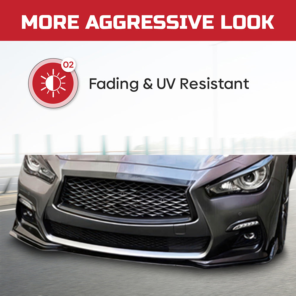 2016-2023 Infiniti Q50 | Sport Style Front Lip Splitter | Gloss Black ...