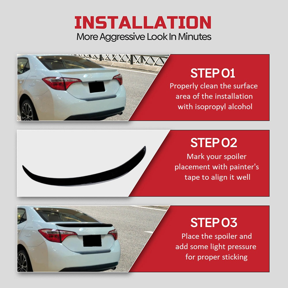 OEM Style Trunk Spoiler - 2013-2019 Toyota Corolla 11th Gen – 285 ...
