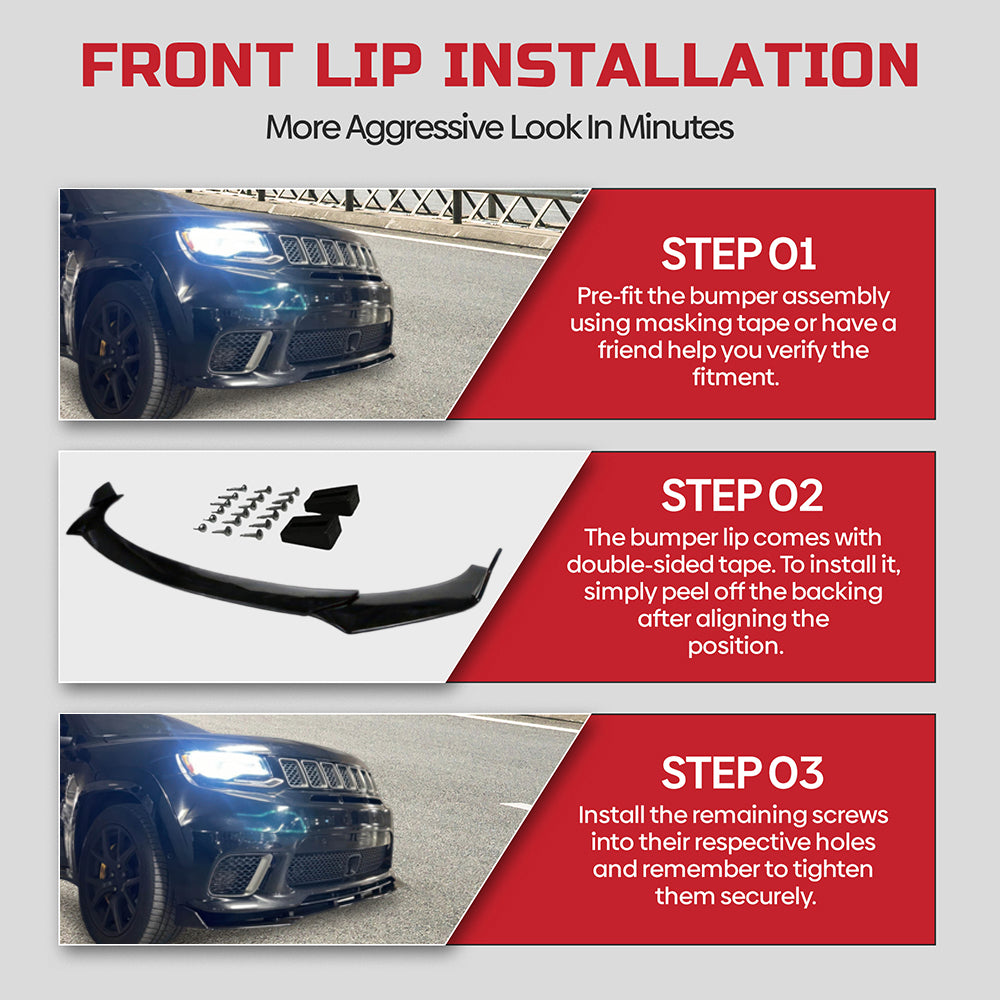 Front Lip Splitter - 2014-2020 Jeep Grand Cherokee Wk2 – 285 Motorsport