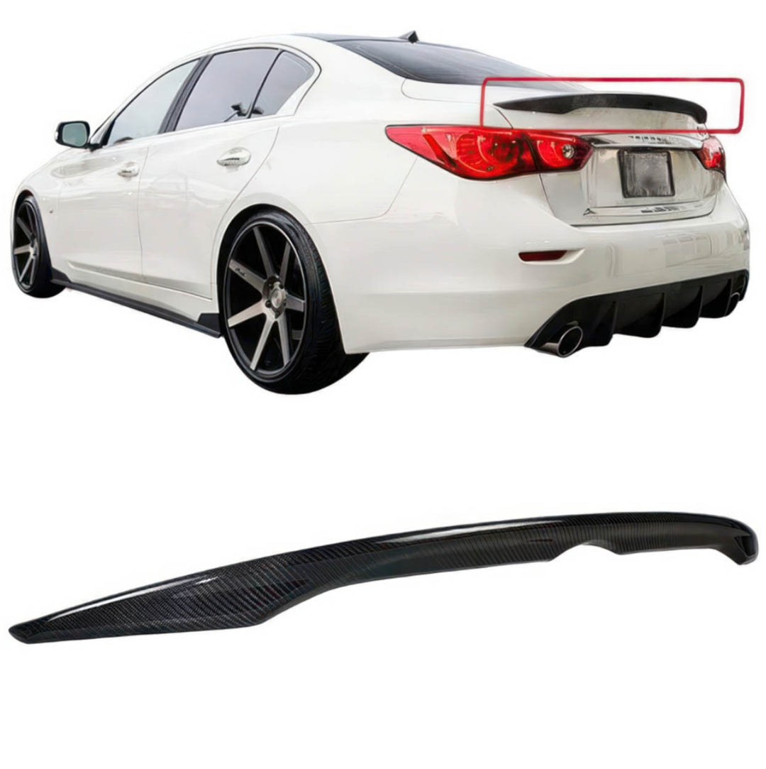 2014-2023 Infiniti Q50 Sedan | OEM Style Rear Trunk Spoiler | Gloss Bl ...