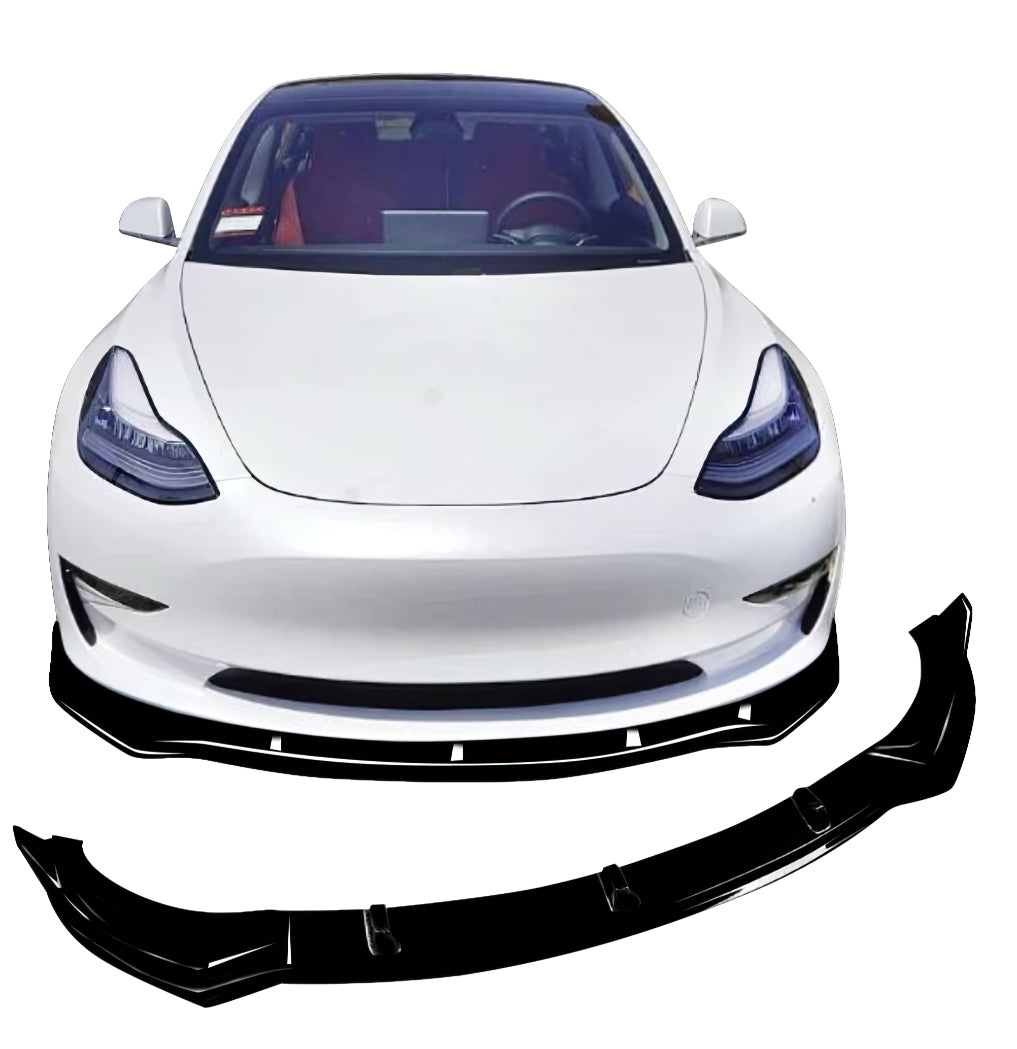 17-23 Tesla Model 3 | Front Lip Splitter | Gloss, Matte or Carbon Fibe ...